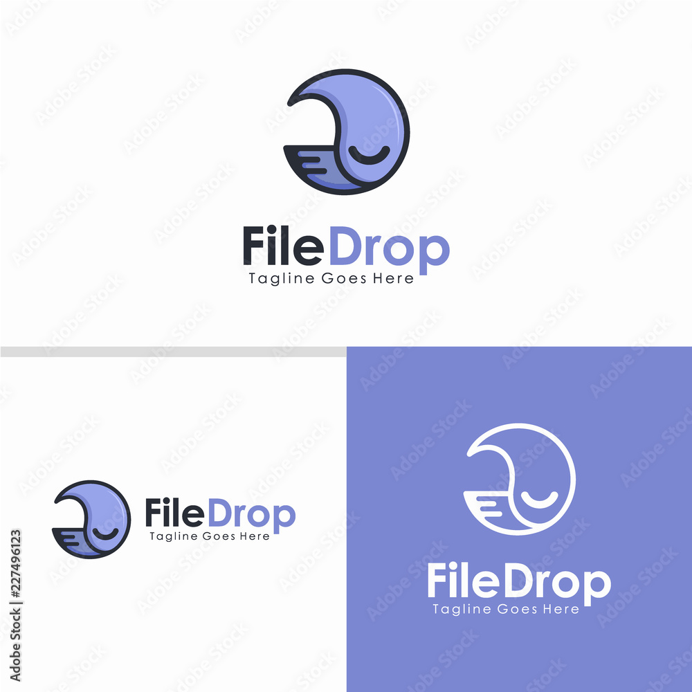 File drop logo design concept, creative logo vector Stock Vector ...