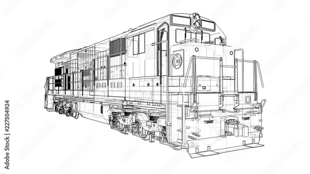 Video „Modern diesel railway locomotive with great power and strength ...