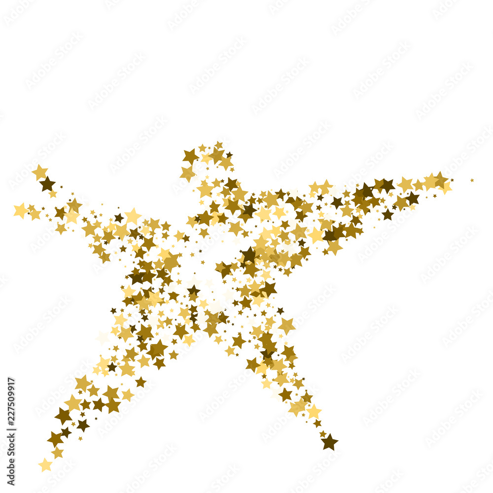 Golden star vector banner. Simple form. Template , card, vip, exclusive ...