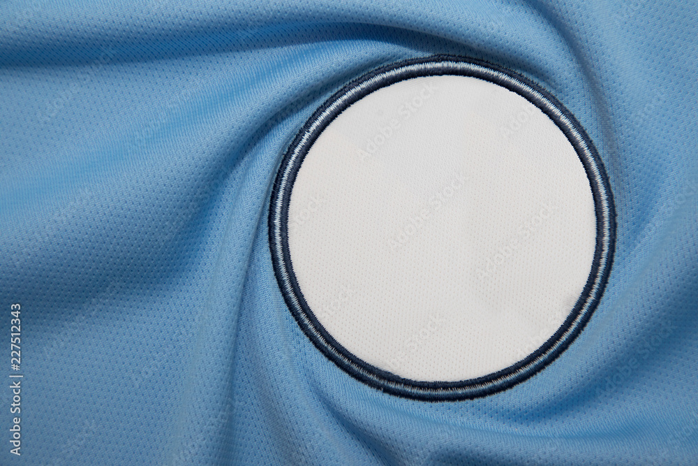 Blank team logo patch on sport jersey for graphic design logo mock up ...