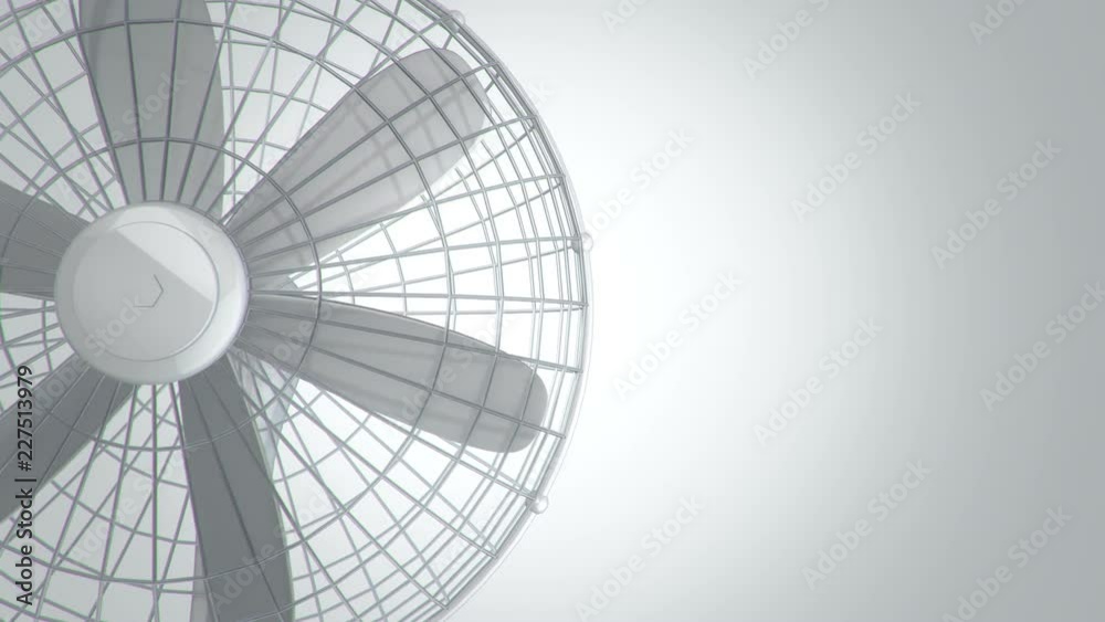 Animation of rotating fan with close up view. Backdrop of air ...
