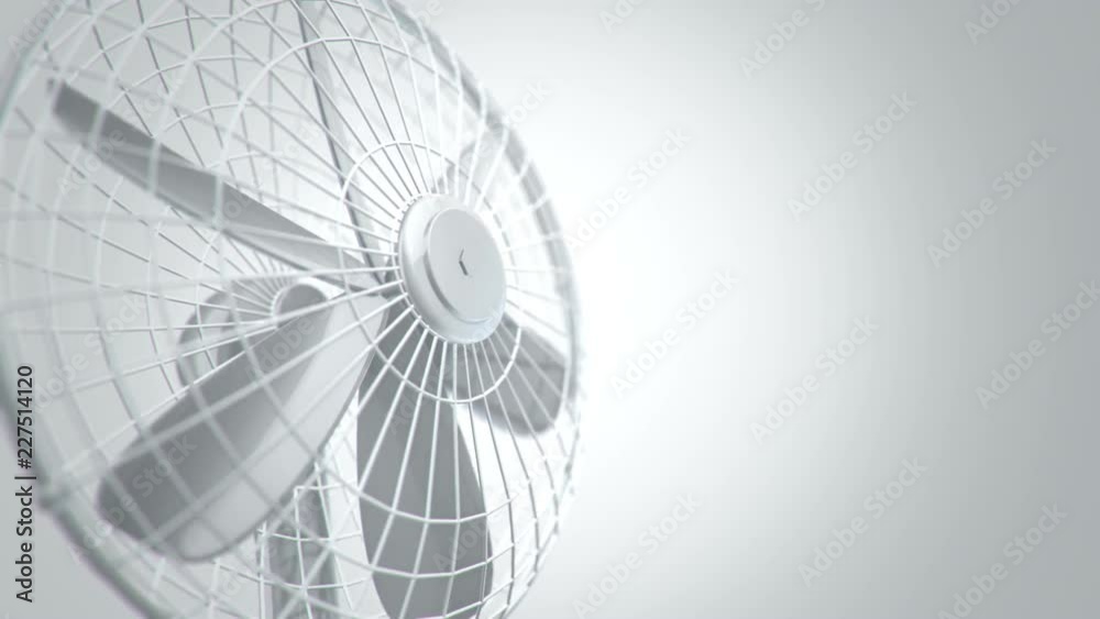 Animation of rotating fan with close up view. Backdrop of air ...
