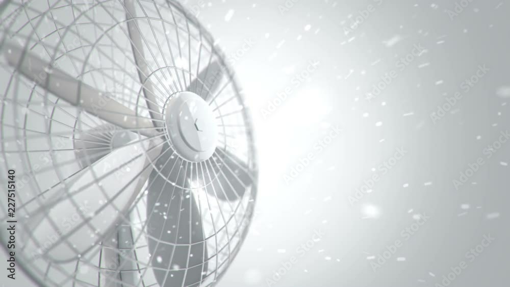 Animation of rotating fan with close up view. Backdrop of air ...