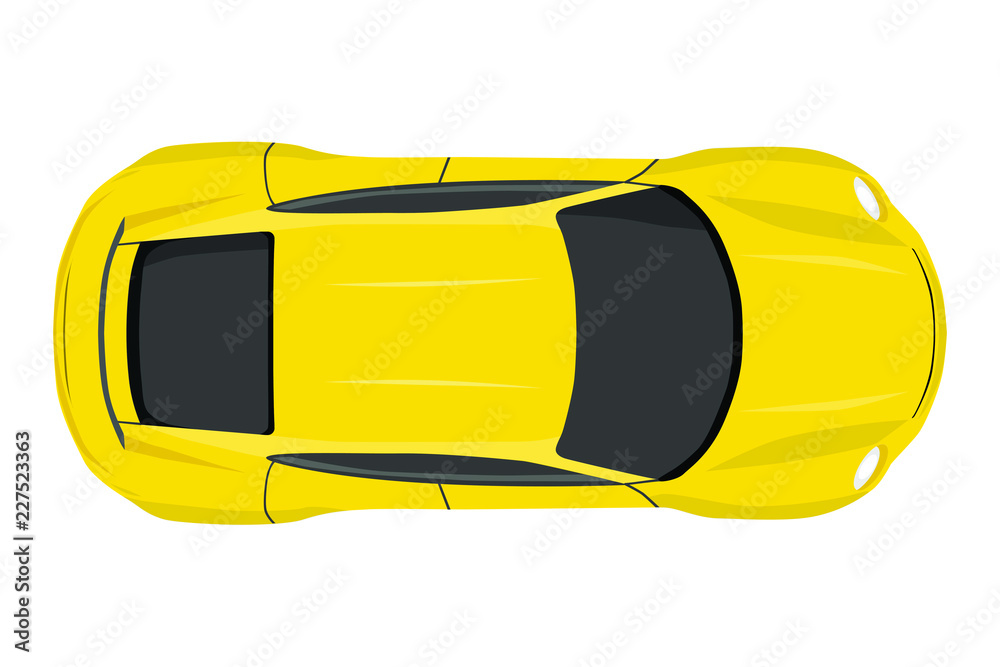 Car from top view vector illustration. Flat design auto. Illustration ...
