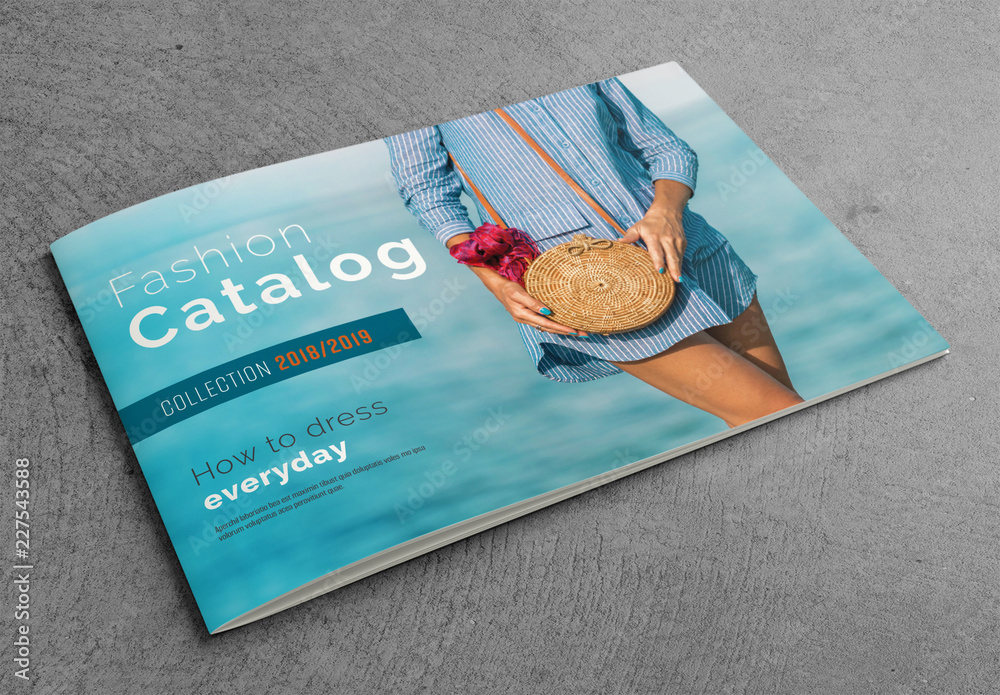 Catalog Layout with Blue Accents Stock Template | Adobe Stock