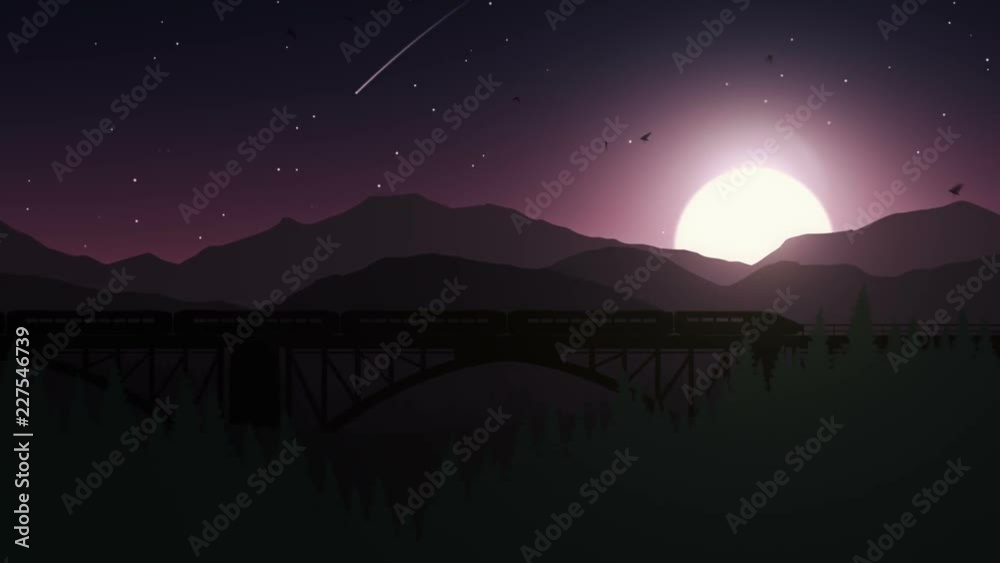 Animation moving of landscape in cartoon style . Three versions on my ...