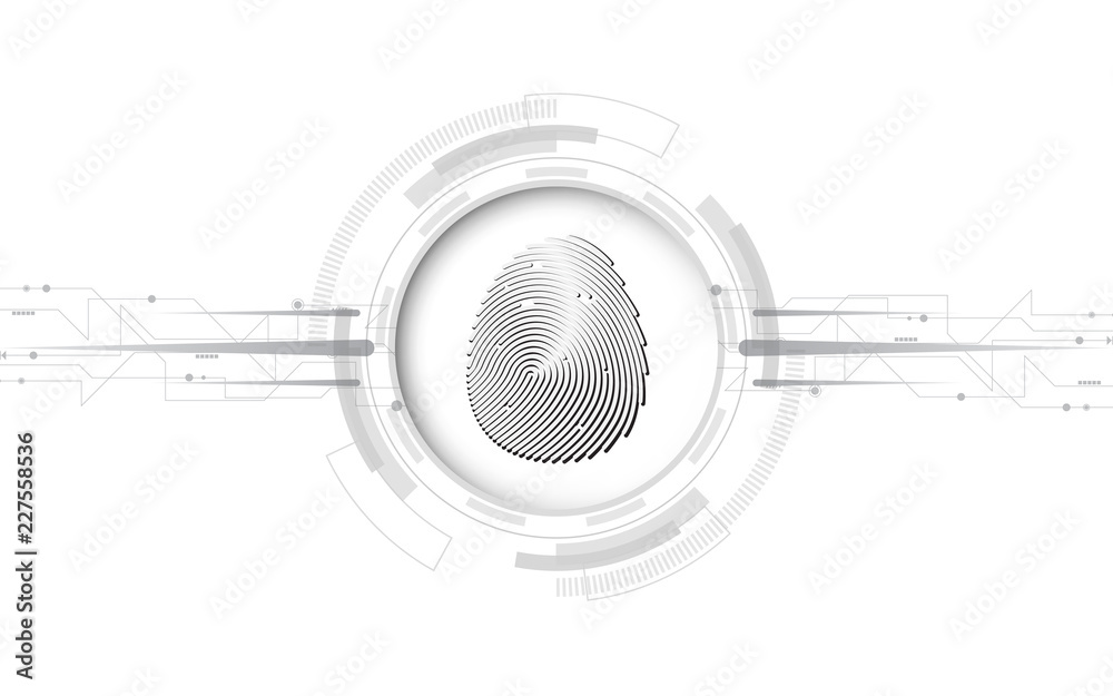 Security cyber digital concept fingerprint scan Abstract technology ...