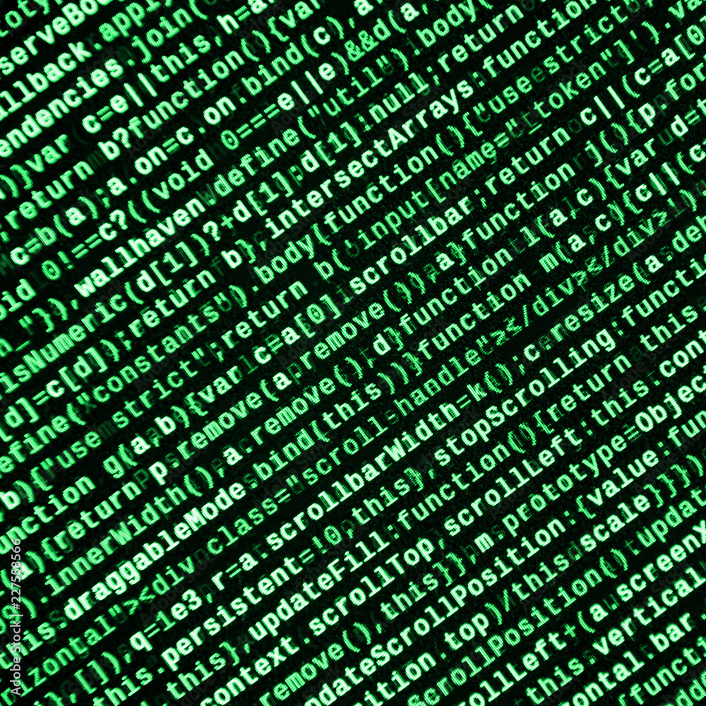 JavaScript Code In Text Editor Coding Cyberspace Concept Screen Of