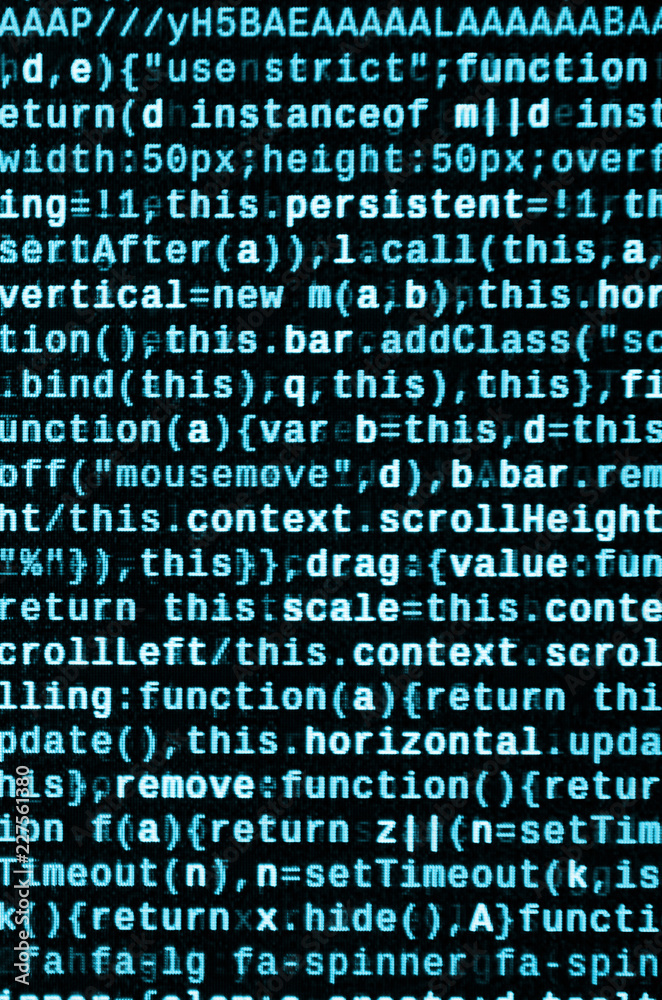 Javascript functions, variables, objects. Monitor closeup of function ...