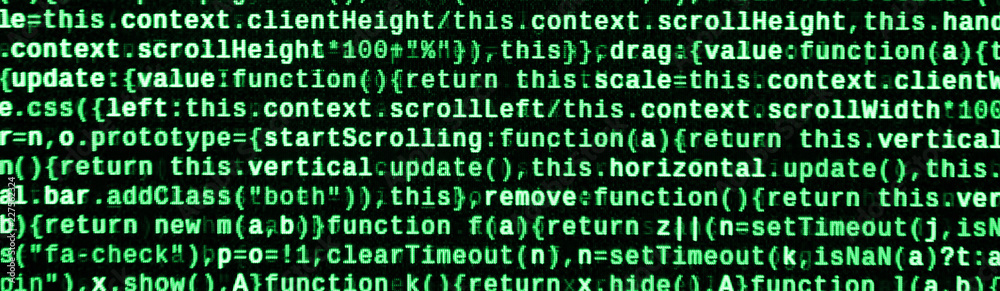 JavaScript code in text editor. Coding cyberspace concept. Screen of ...