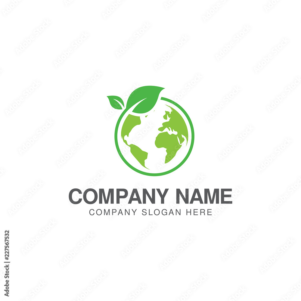 Green world logo or icon design template Stock Vector | Adobe Stock