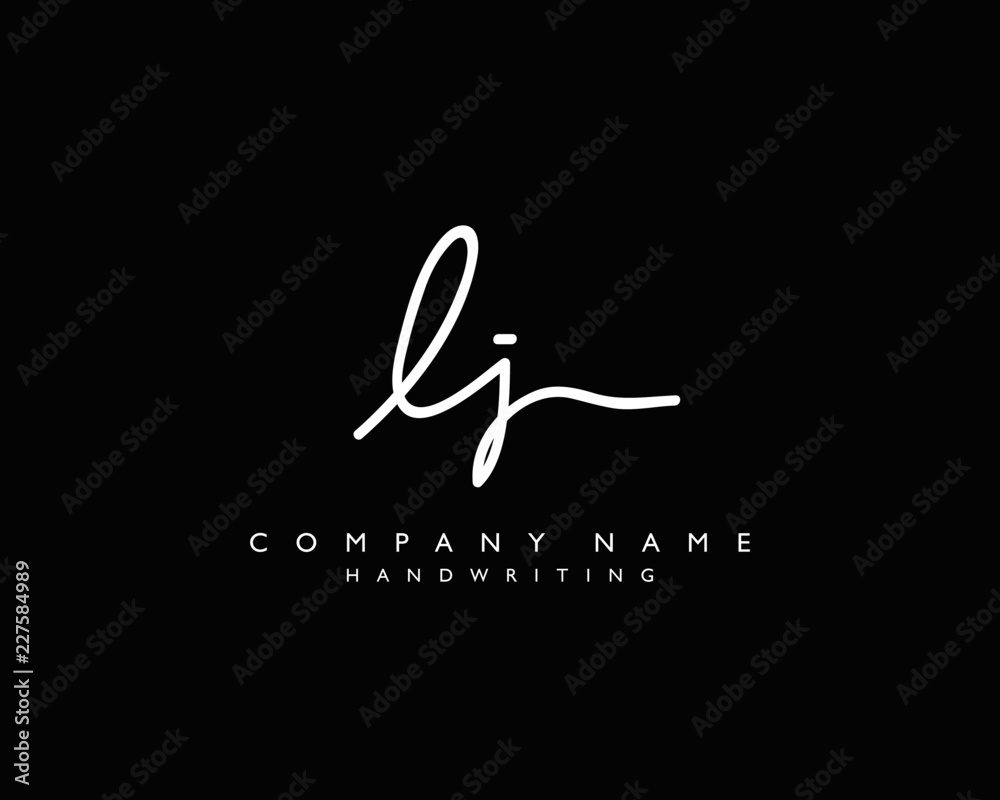 L J Initial handwriting logo Stock Vector | Adobe Stock