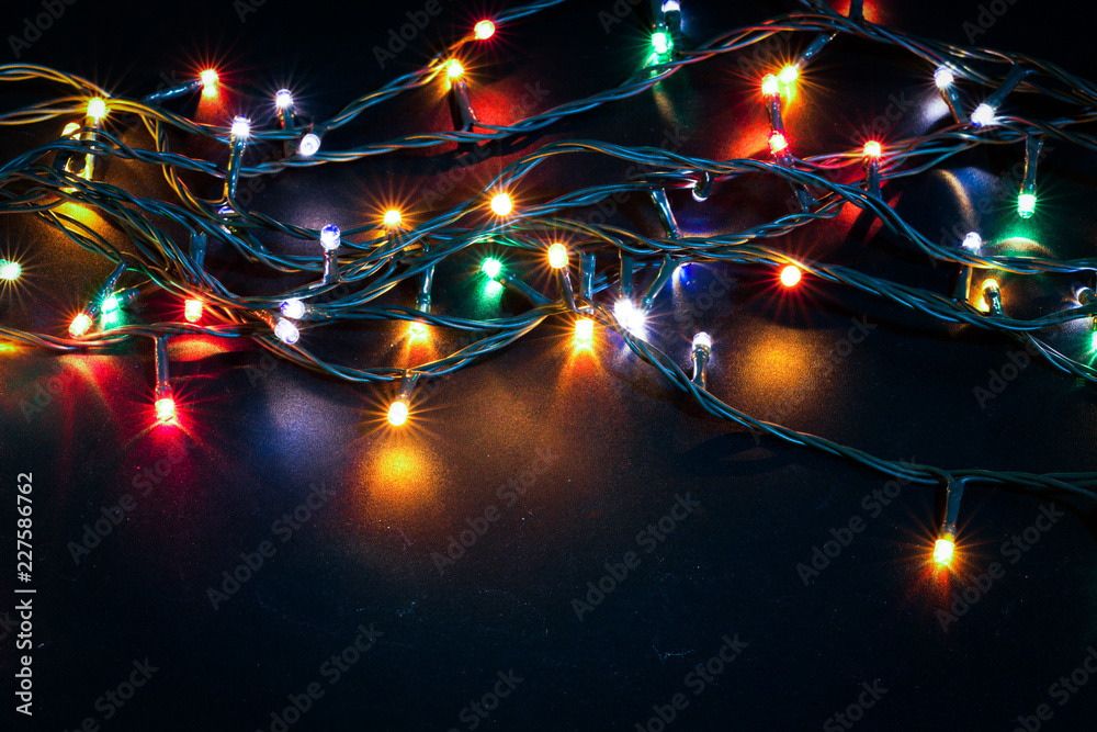 colorful christmas lights background Stock Photo | Adobe Stock