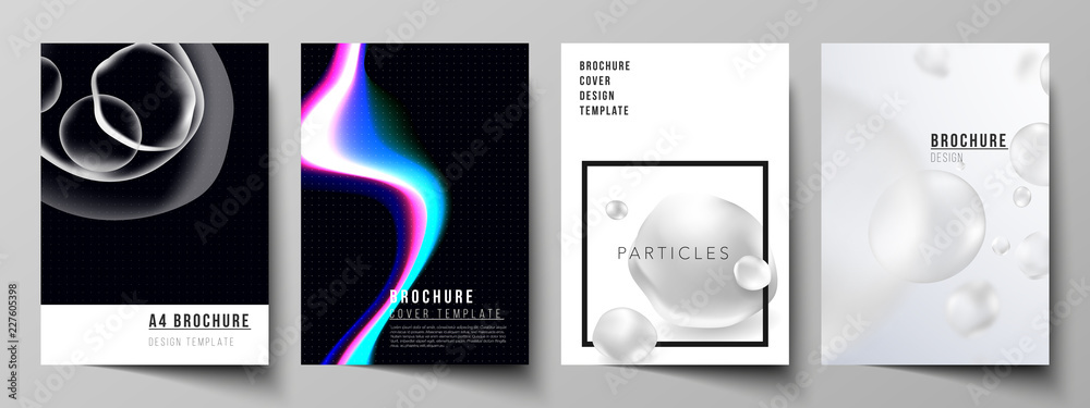 Vector layout of A4 format cover mockups design templates for brochure ...