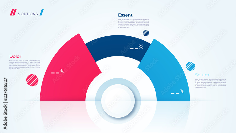 Vector circle chart design, template for creating infographics Stock ...