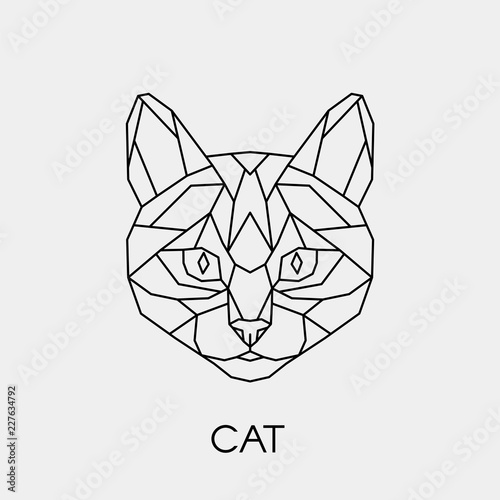 Geometric Cat Drawing