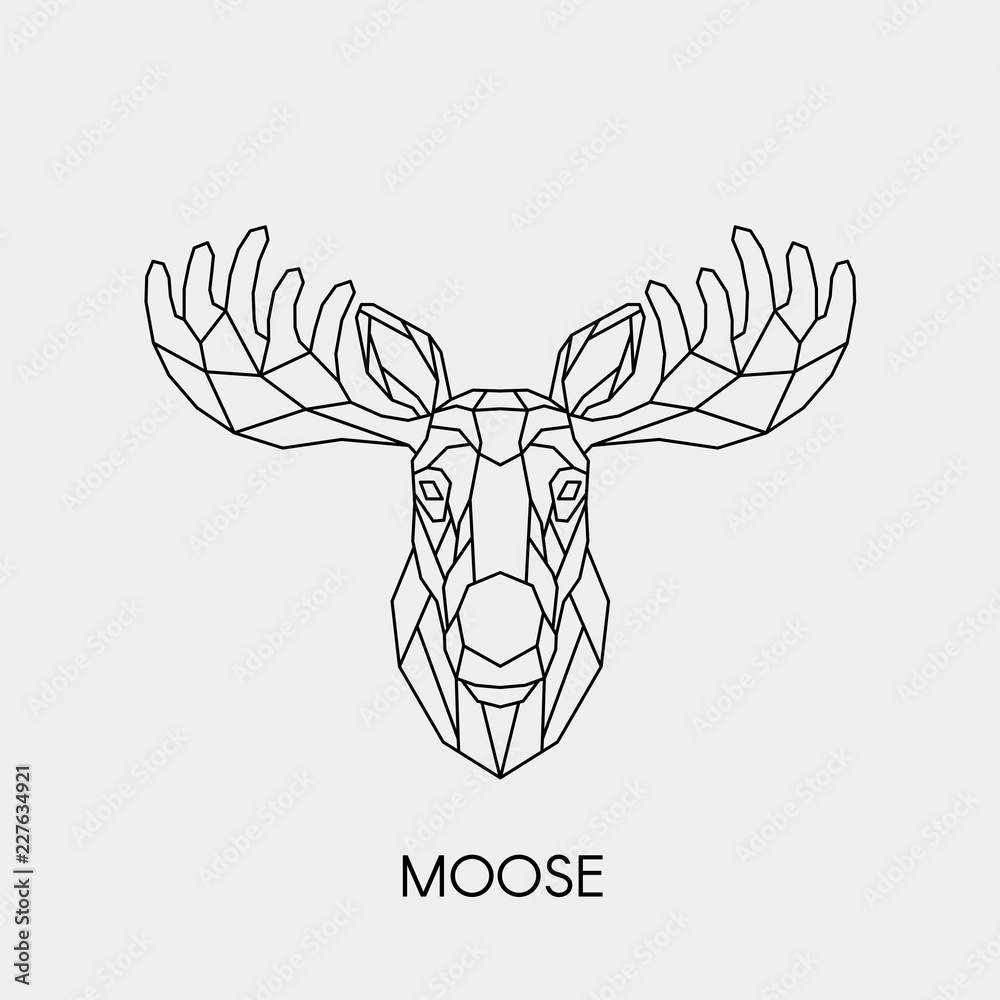 Geometric Moose Head