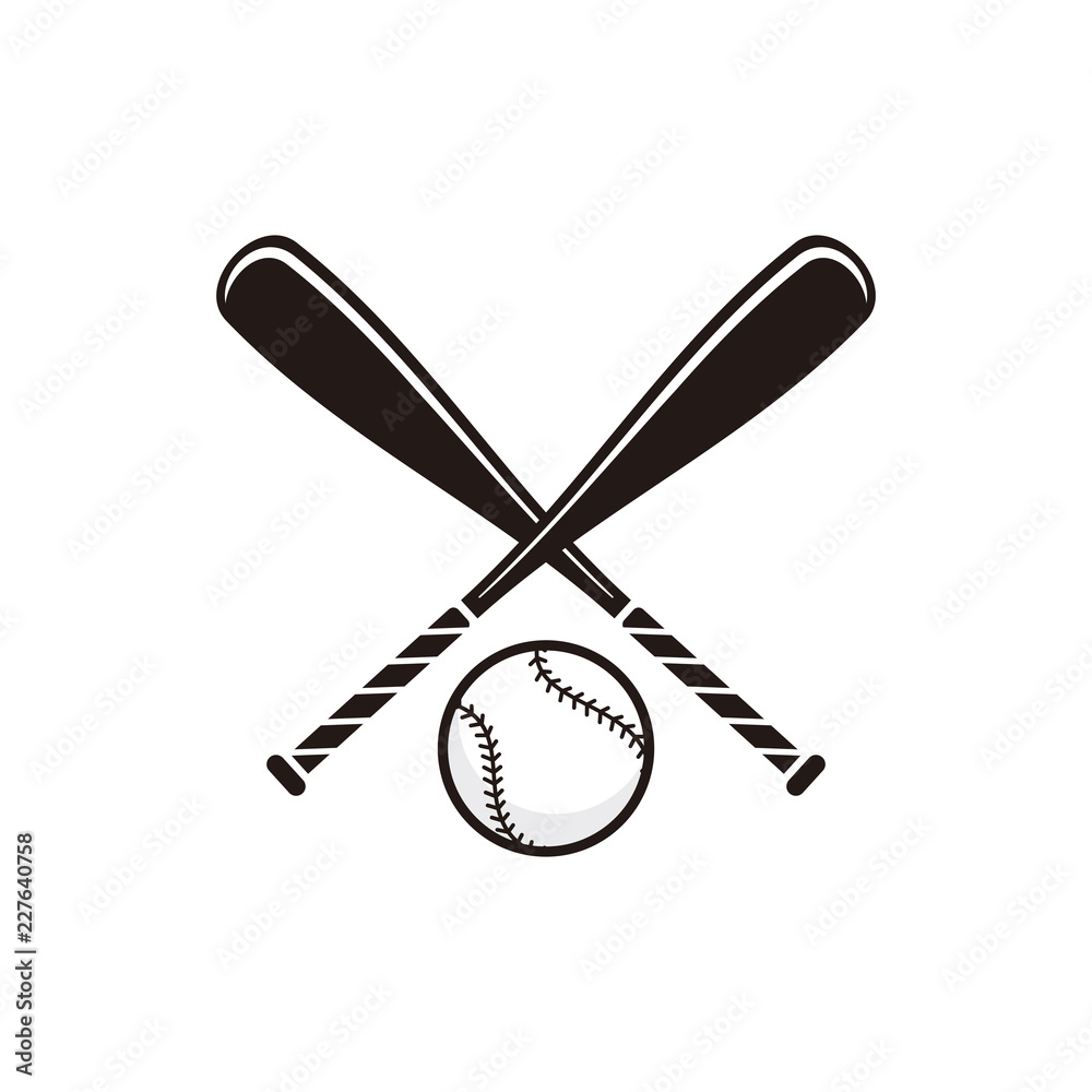Baseball ball, baseball stick vector Stock Vector | Adobe Stock