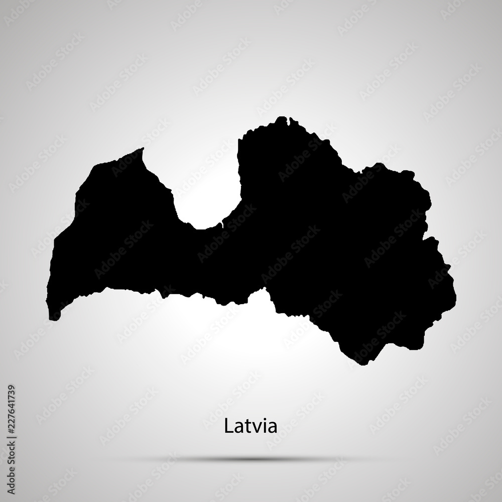 Latvia country map, simple black silhouette on gray Stock Vector ... Latvia country map, simple black silhouette on gray Stock Vector ...