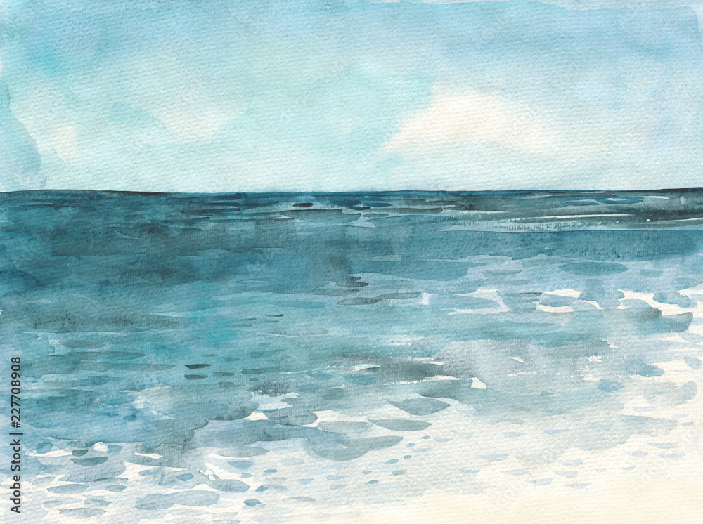 Watercolor Landscape Ocean