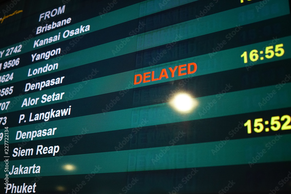 Flight Board information display on airport show flight landed, Gate ...