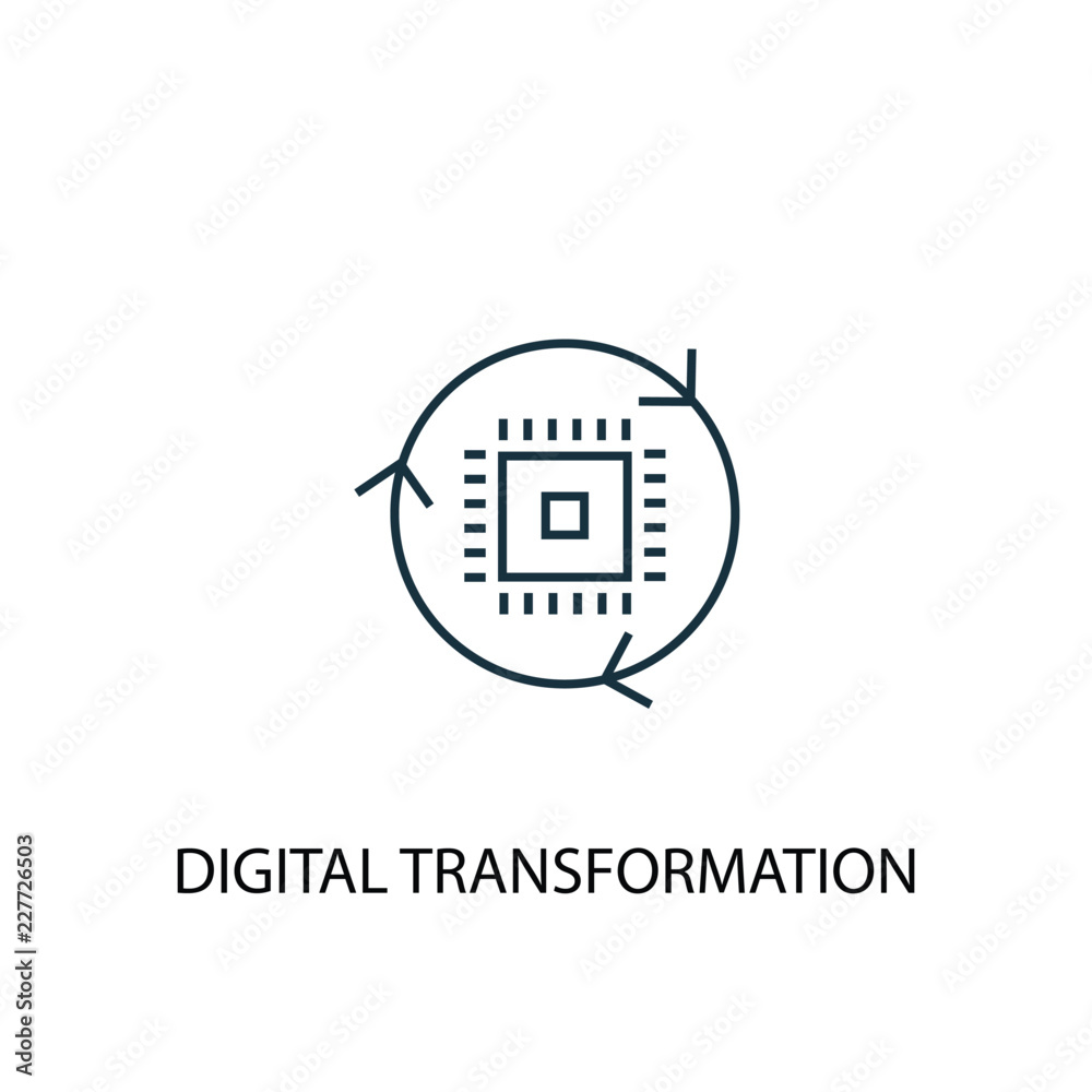digital transformation concept line icon. Simple element illustration ...