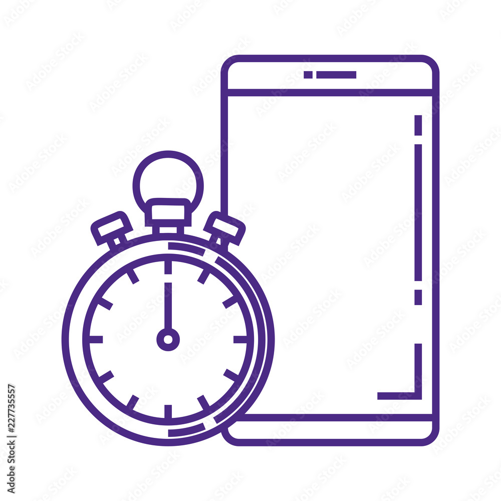 smartphone device with chronometer Stock Vector | Adobe Stock