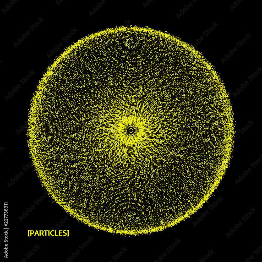 3d Abstract Sphere Array With Dynamic Particles Modern Science And