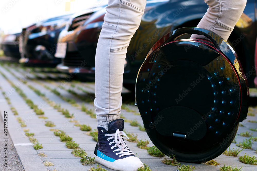 Future is now concept. Ecological transport. Black modern futuristic ...