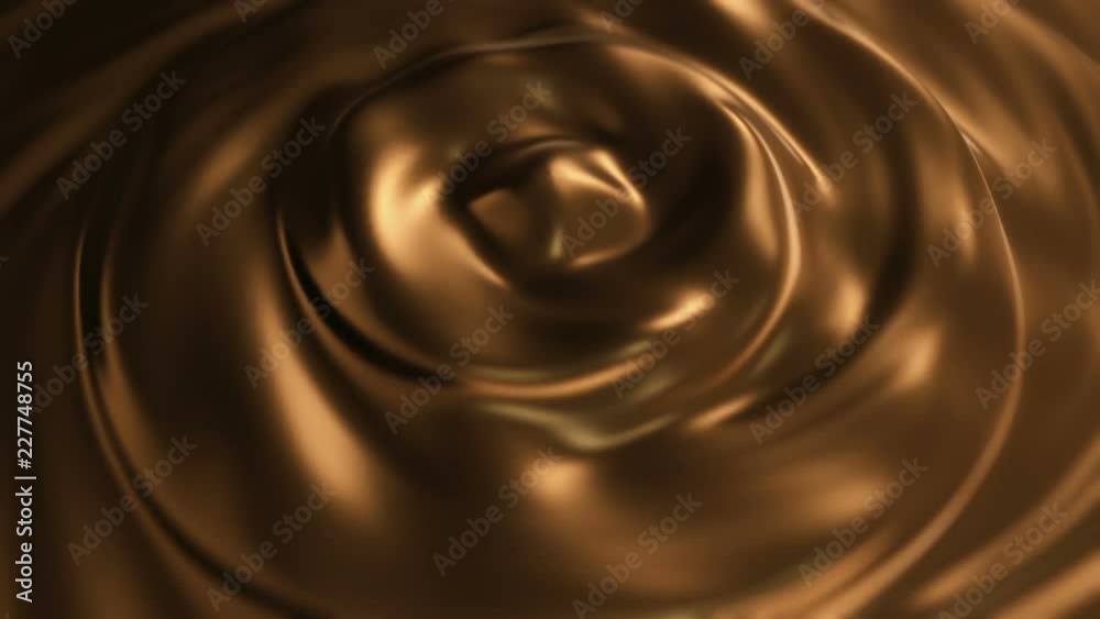 Animation of waves and ripples in liquid gold. Rippled surface of ...