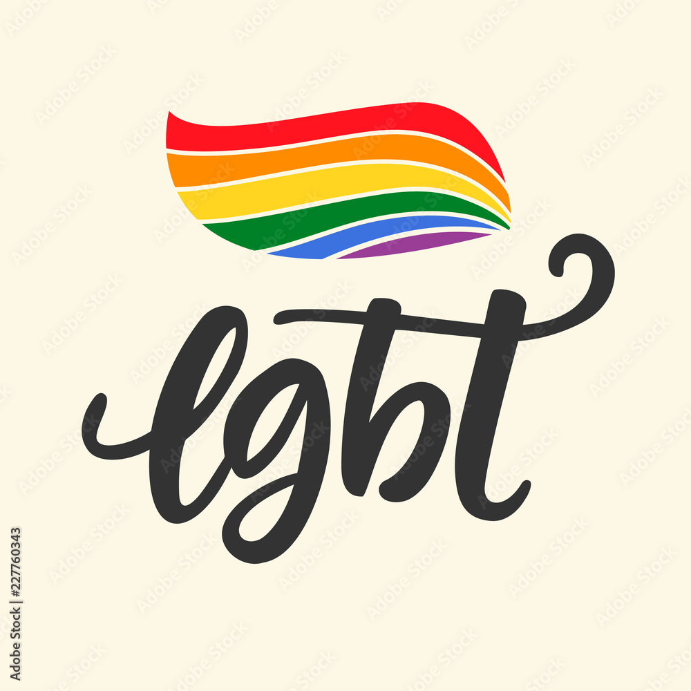 Gay hand written lettering poster. LGBT rights concept. Love is love ...