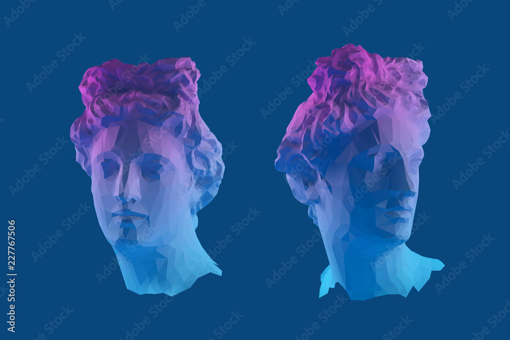 Modern Greek Apollo Head Vector 3D Rendering Stock Vector | Adobe Stock