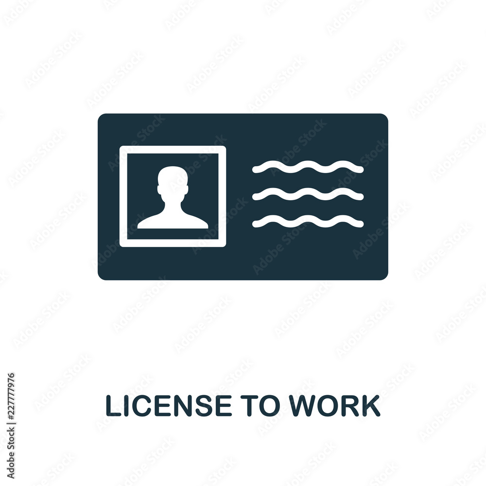 License To Work icon. Monochrome style design from business ethics icon ...