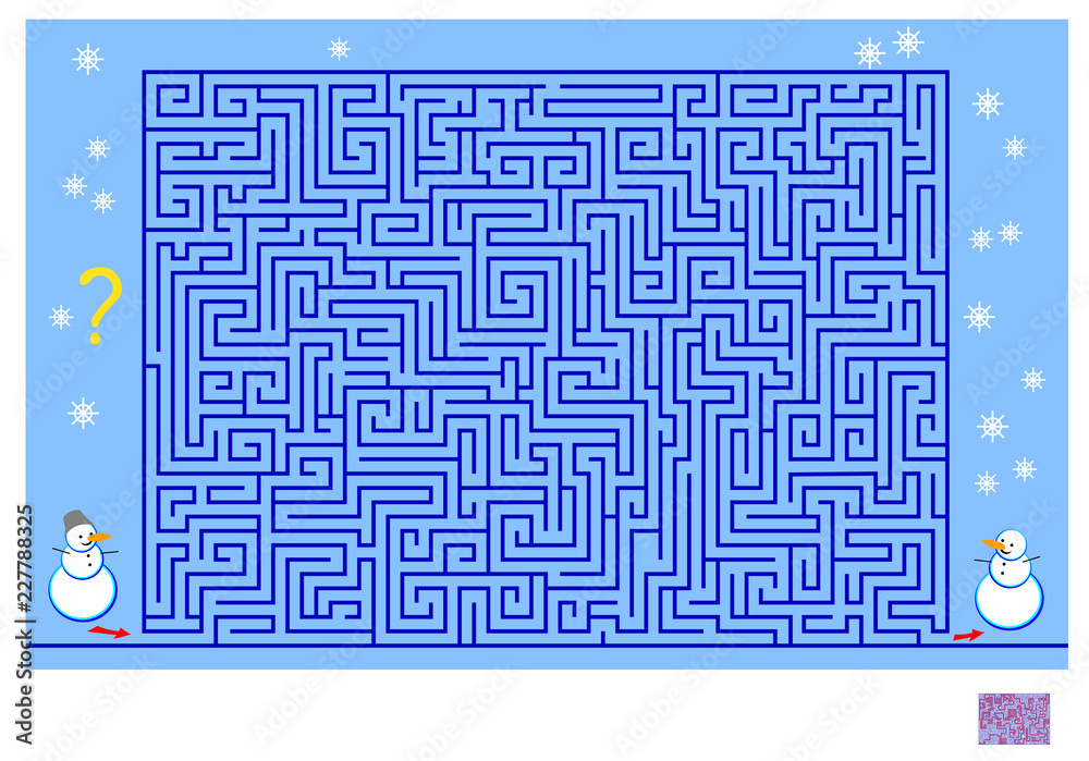 Logic puzzle game with labyrinth for children and adults. Help the ...