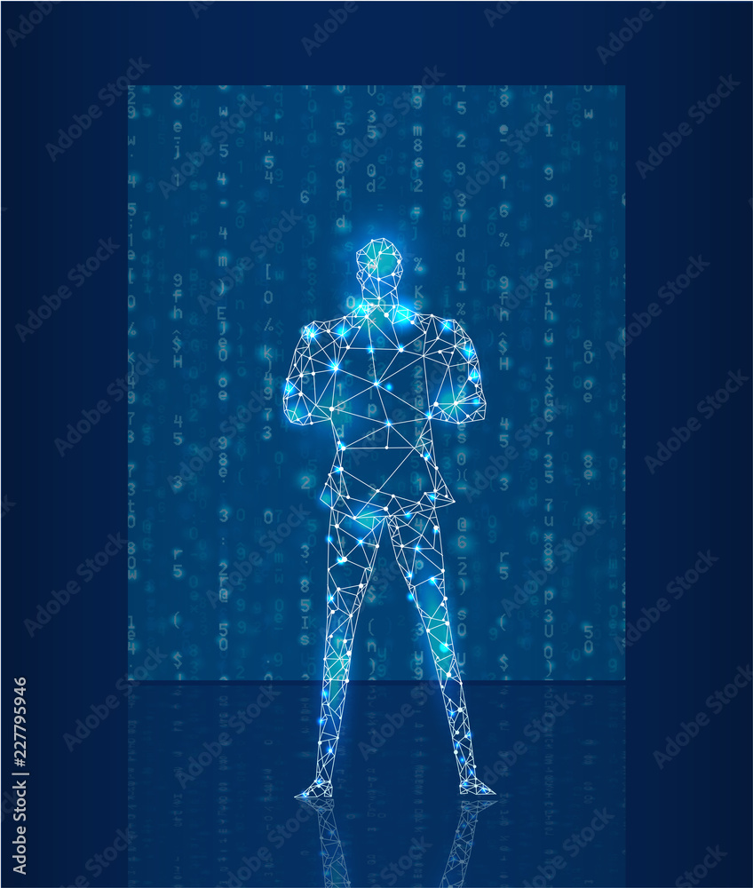 The man of the future. Future reality, artificial intelligence concept ...