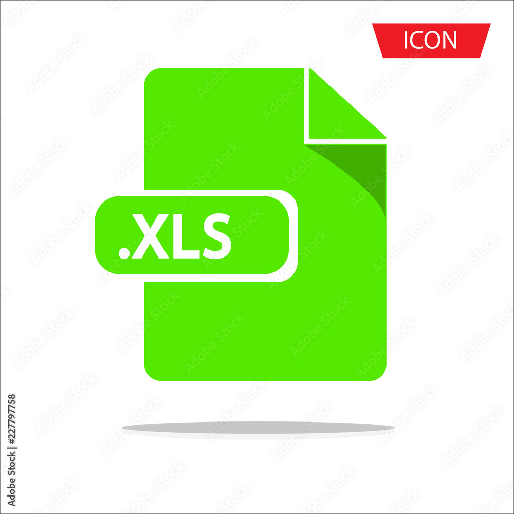 Document File Formats icon vector isolated xls file symbols on white ...