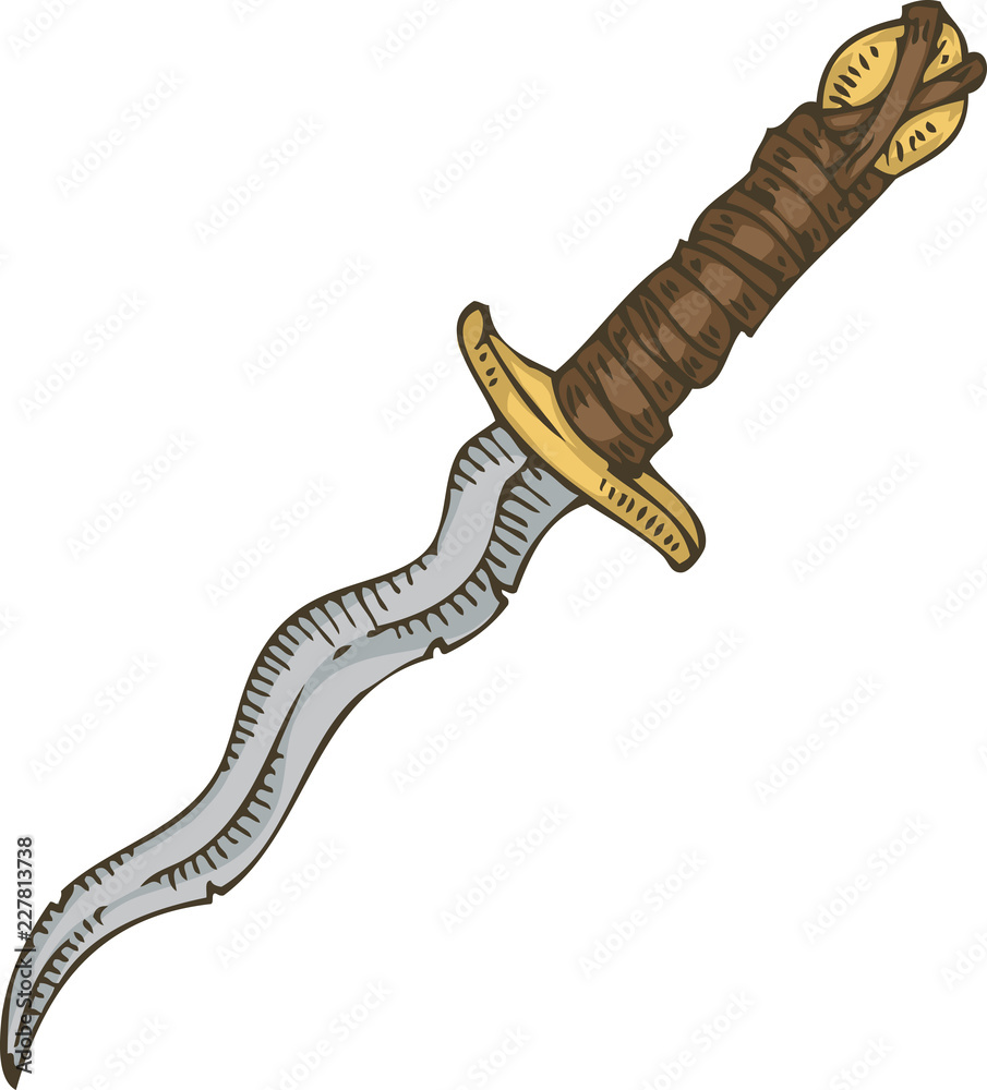 Magic Dagger with Curved Blade Stock Vector | Adobe Stock