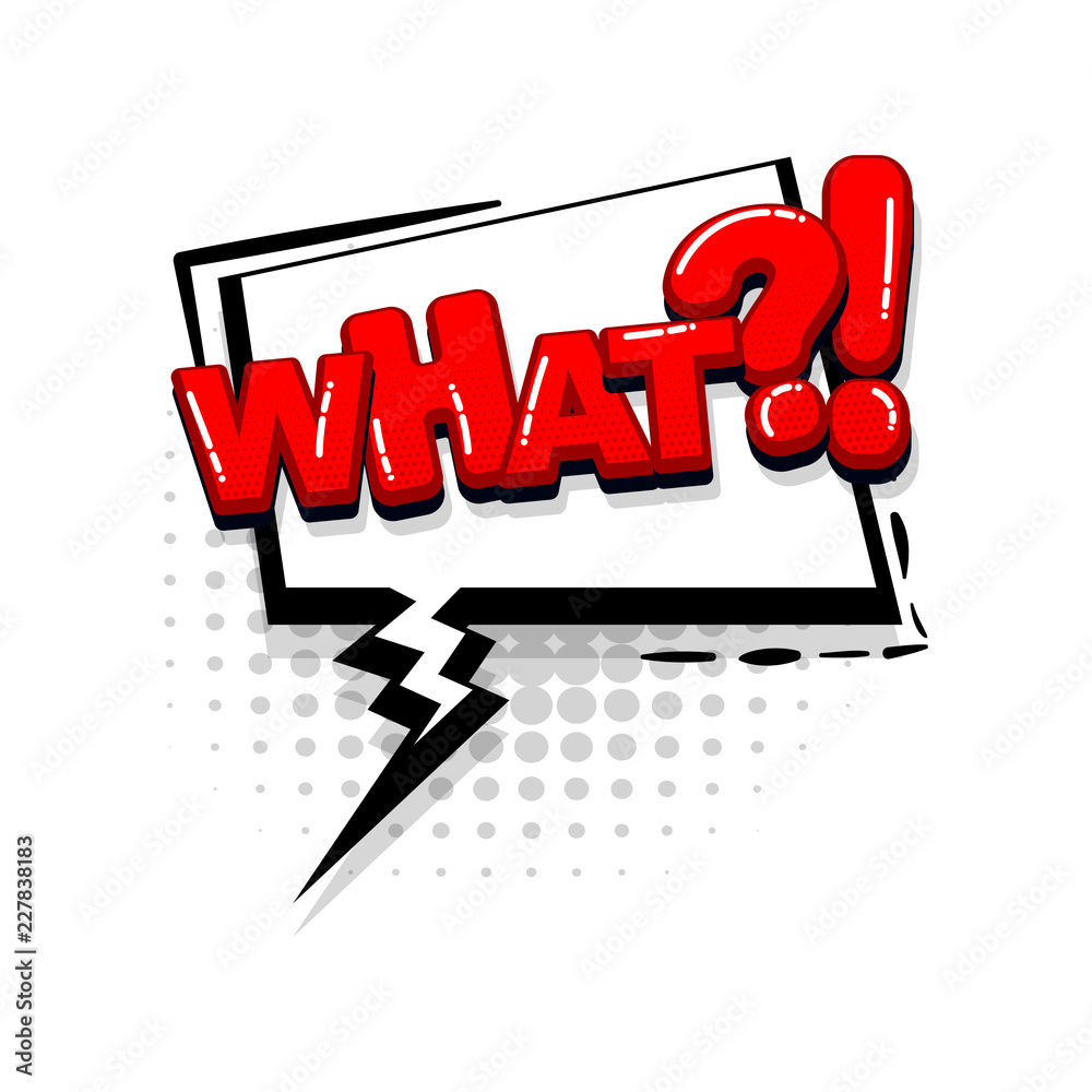 What question comic text collection sound effects pop art style. Set ...