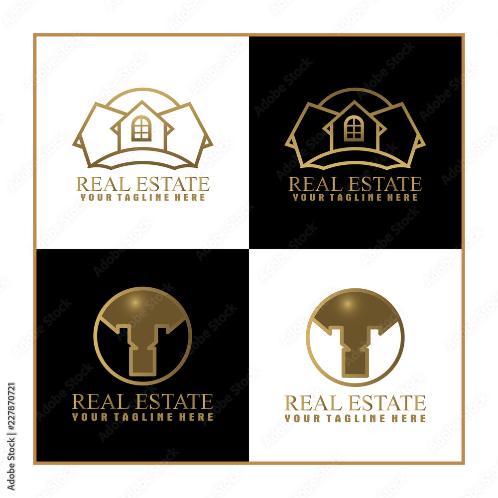logo template real estate, home, house, brand, logotype, company, with ...