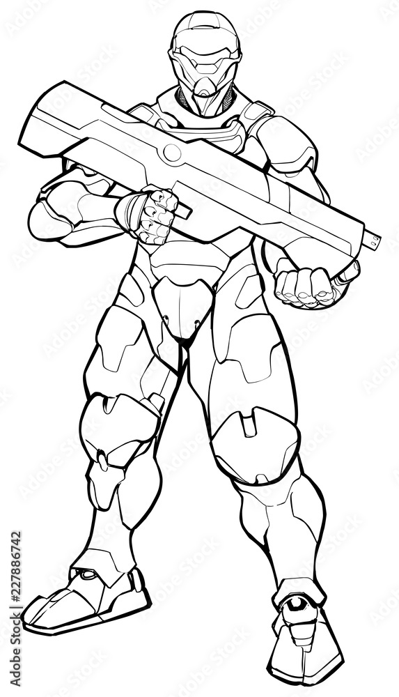 Futuristic Armor Drawing