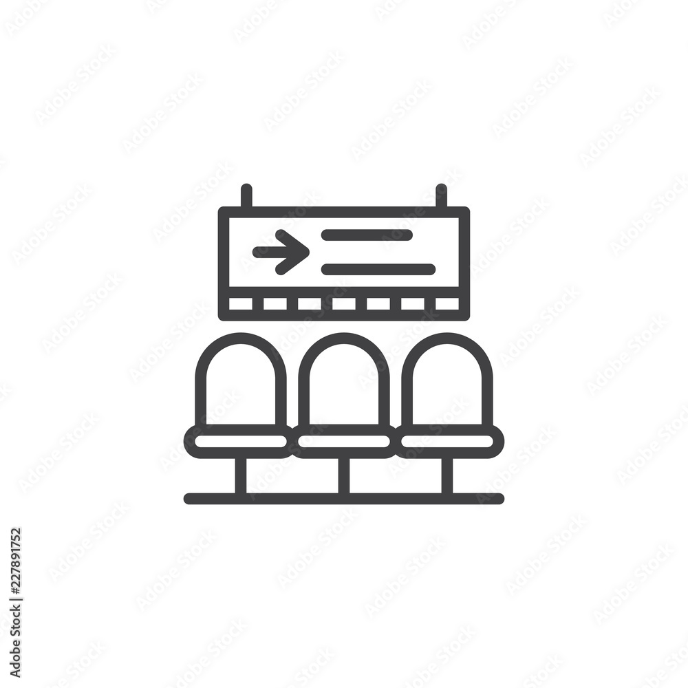 Waiting room outline icon. linear style sign for mobile concept and web ...