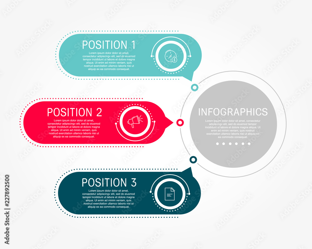 Modern flat vector illustration. Template of circular infographics with ...