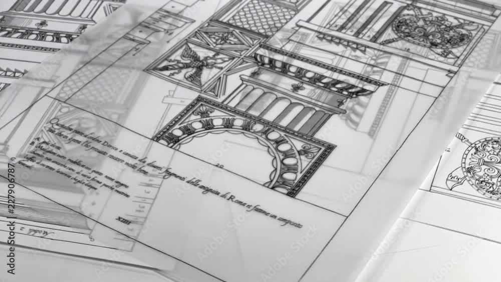 blueprints - drawings of antique architecture - drawings of antique ...