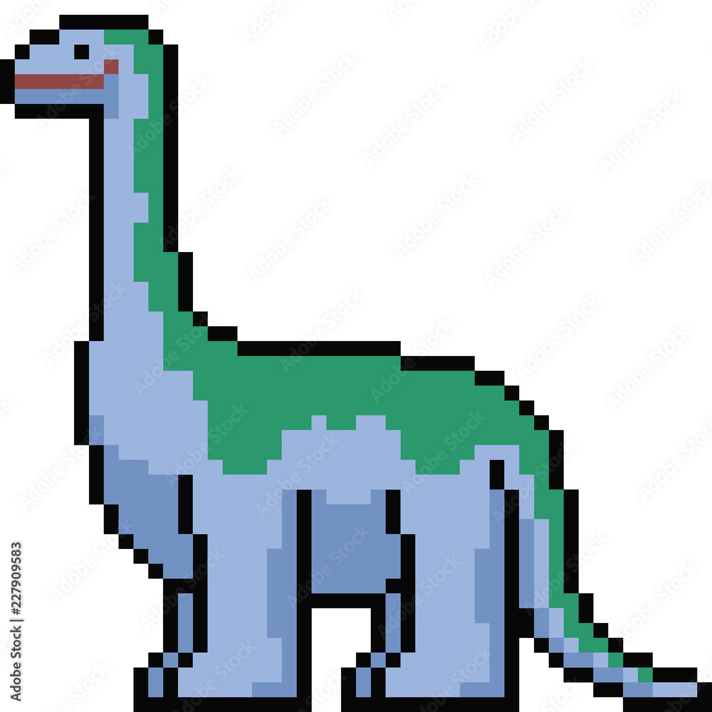 vector pixel art brontosaurus Stock Vector | Adobe Stock