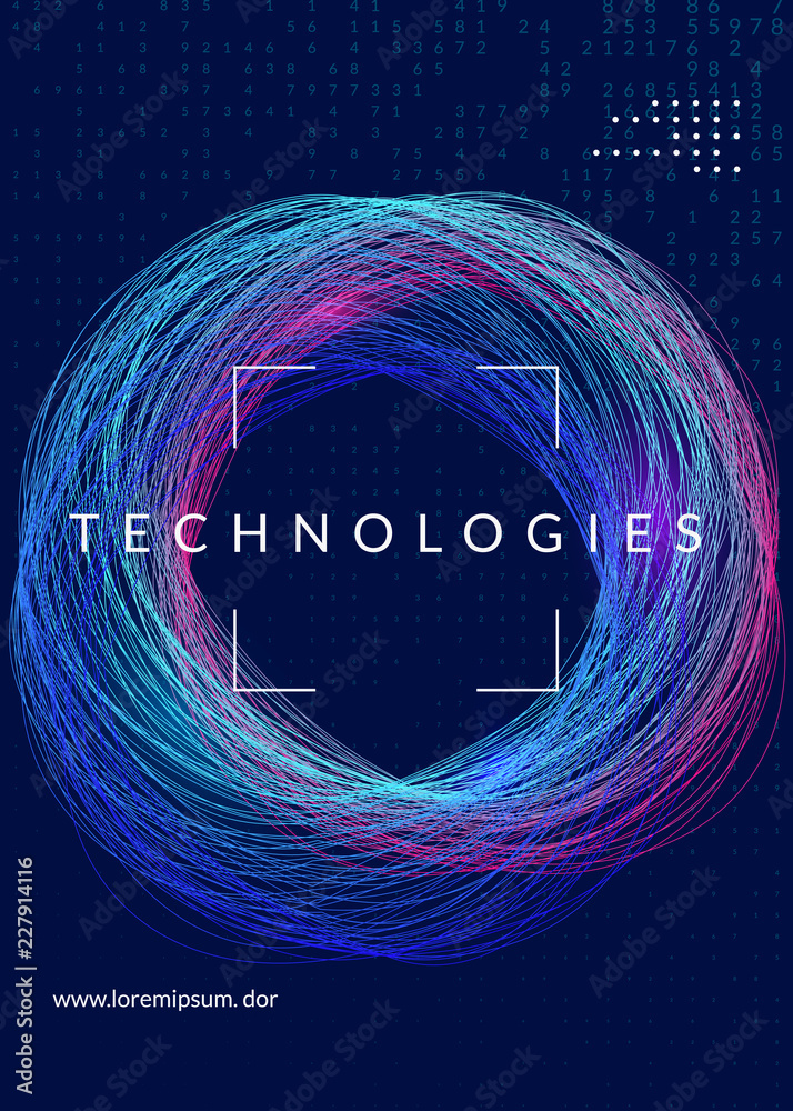 Quantum computing background. Technology for big data, visualization ...