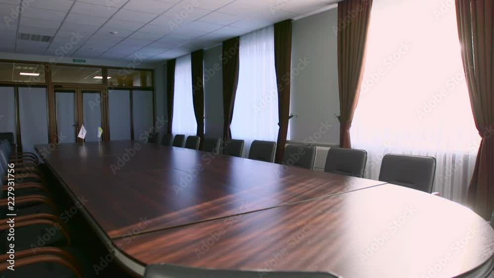 Empty conference room. Steadicam shot Stock Video | Adobe Stock