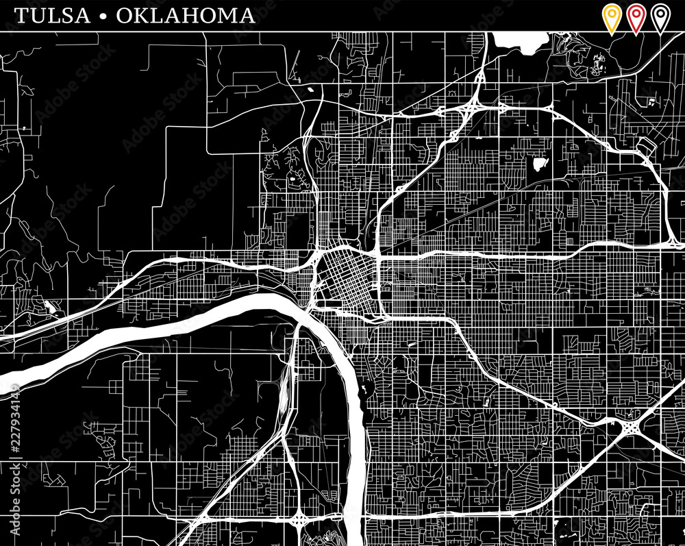 Simple map of Tulsa, Oklahoma Stock Vector | Adobe Stock