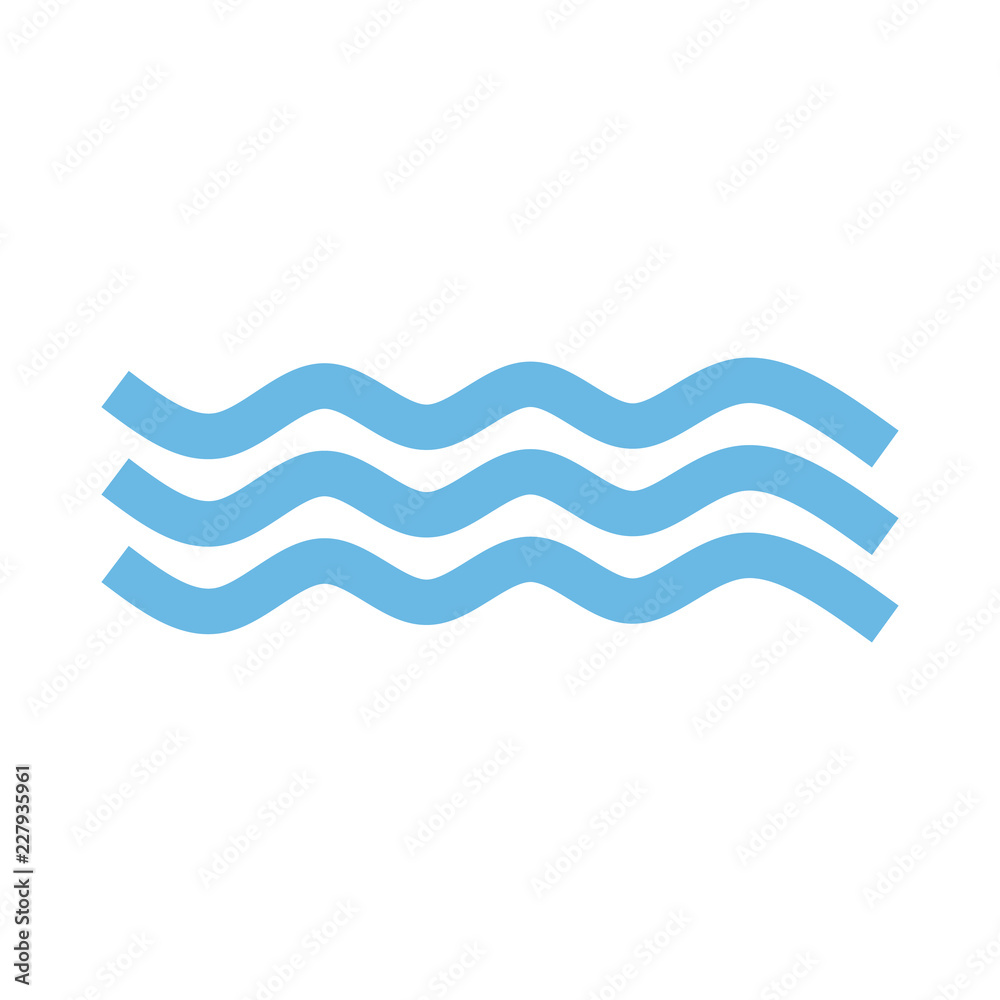 Wave Icon in trendy flat style isolated on white background. Water wave ...