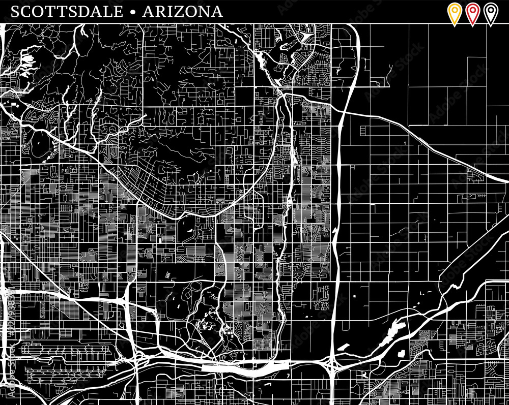 Simple map of Scottsdale, Arizona Stock Vector | Adobe Stock