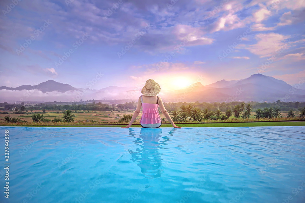 Beautiful Young Woman In Spa In Jacuzzi Women Are Relaxing At The